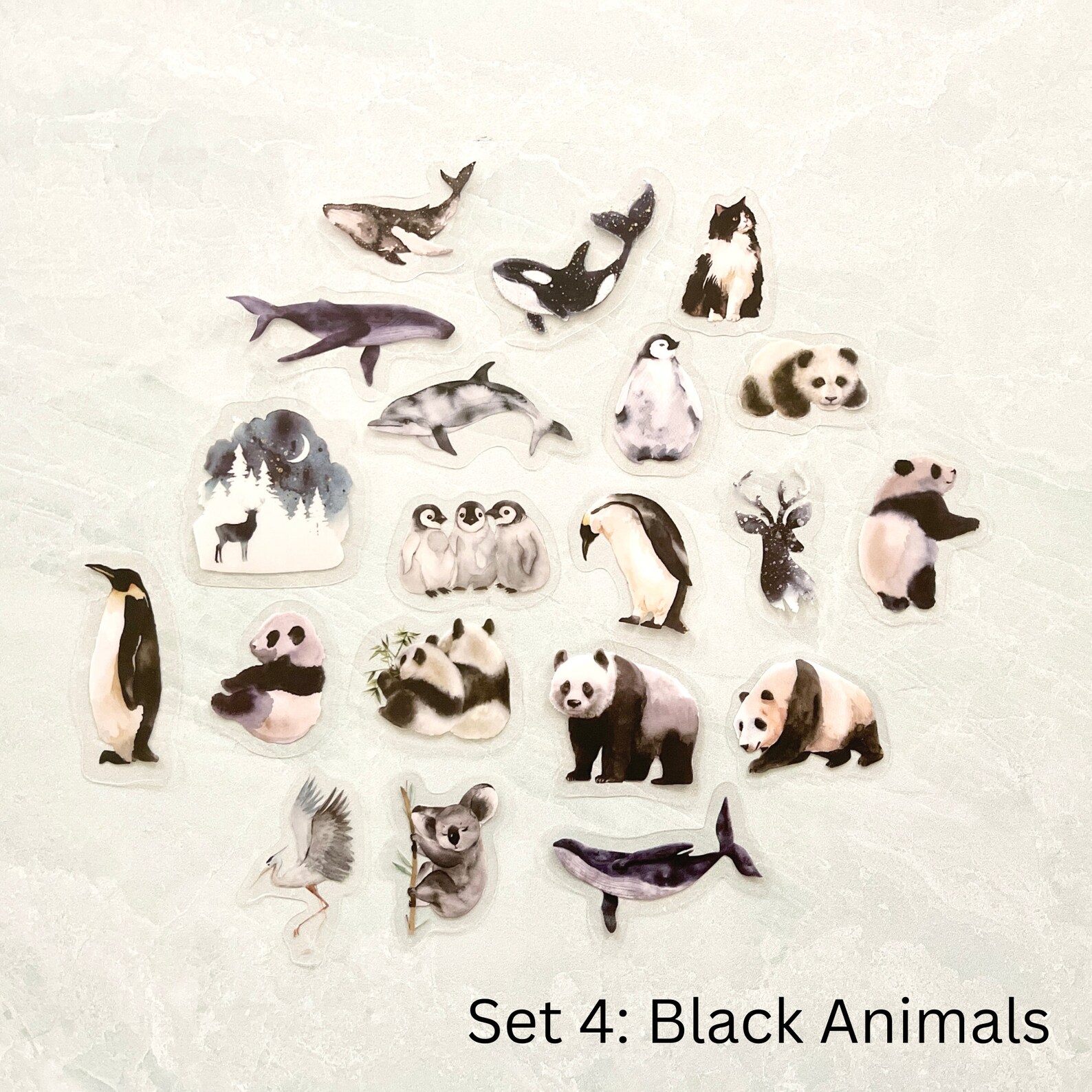 36 Clear Animal Themed Stickers 6 Color Designs Slightly - Etsy
