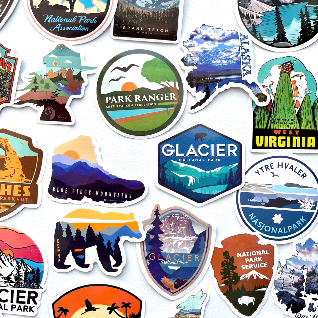 50 Vinyl National Park Stickers - State Park Stickers - Travel Stickers ...