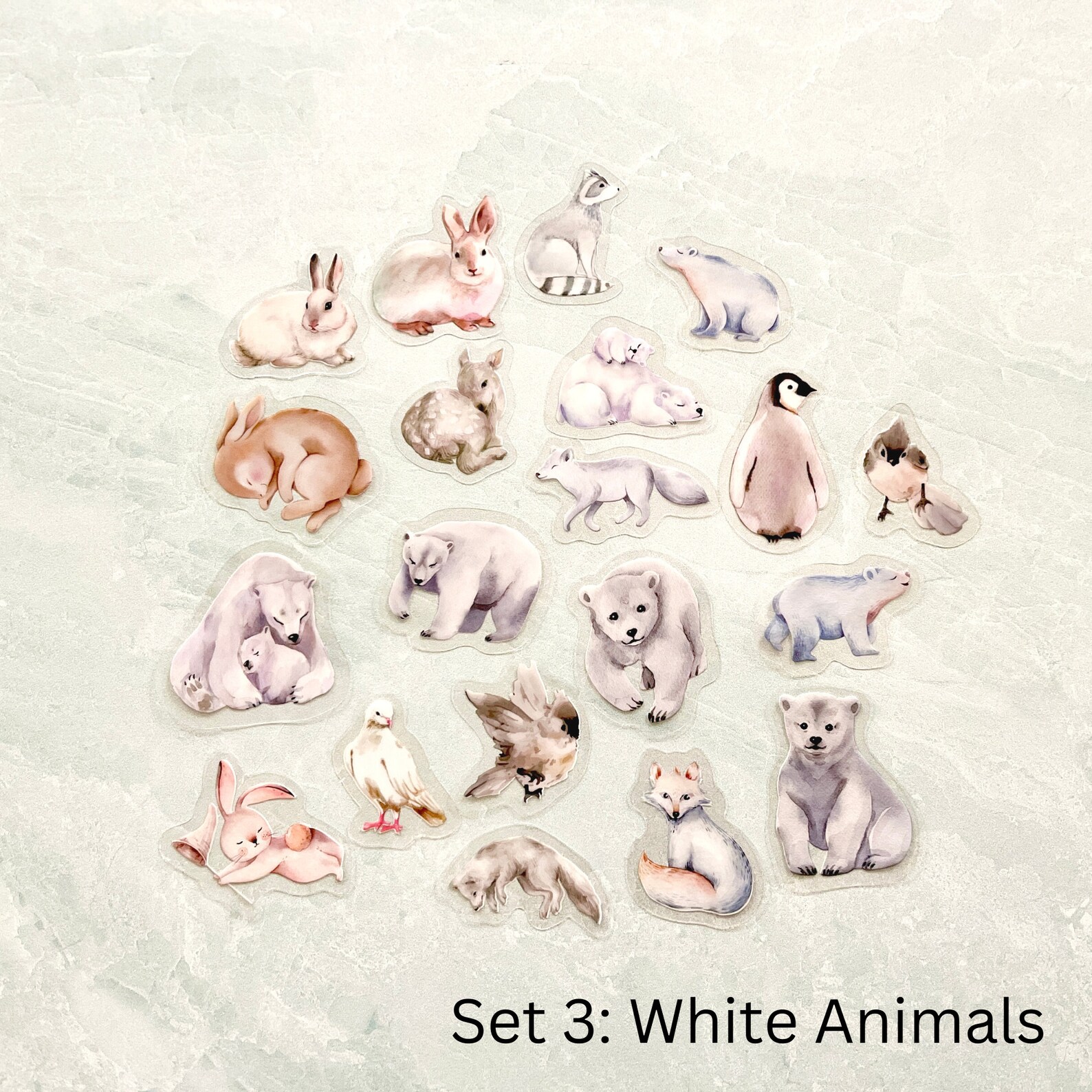 36 Clear Animal Themed Stickers 6 Color Designs Slightly - Etsy