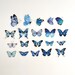 40 Clear Blue Translucent Butterfly Stickers Clear Blue - Etsy