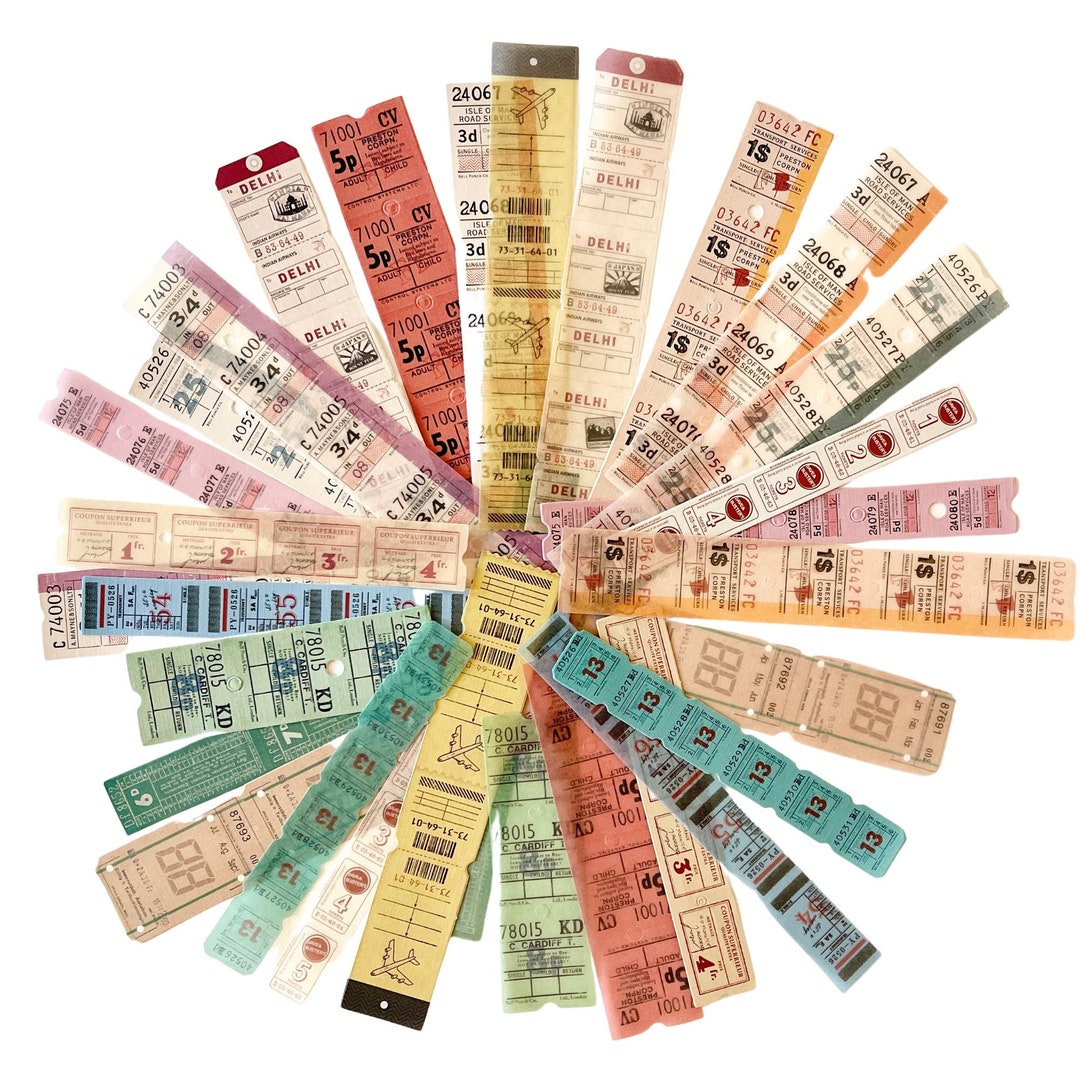 Vintage Ticket Stickers - Admission Ticket Stickers - Matching Paper ...