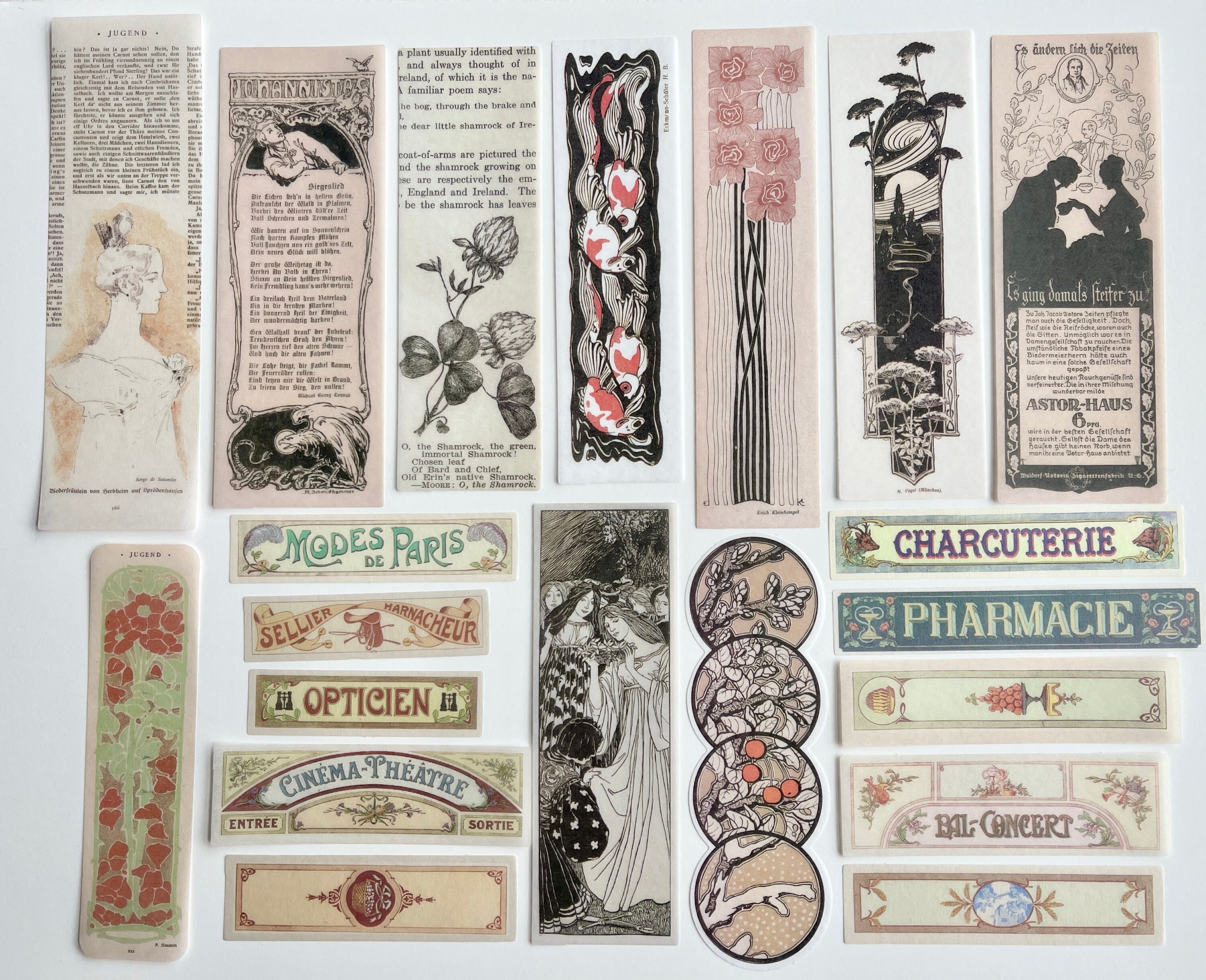 20 Transparent Washi Paper Boho Stickers - Vintage Sign Stickers ...