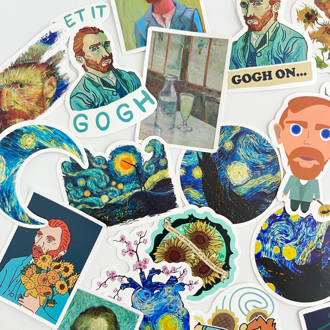 40pcs Artsy Van Gogh Stickers - Art Sticker Pack - for Crafts, Hydro ...
