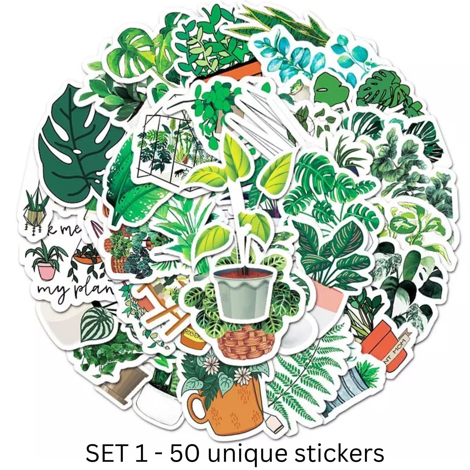 Boho Plant Stickers House Plant Stickers Love of Plants - Etsy
