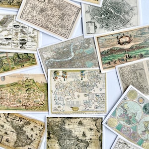50 Vintage Historical Map Stickers - Dull Matte Finish Great Vintage ...