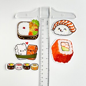 50 Cartoon Sushi Stickers- Food Cartoon Stickers - Great for Crafts ...