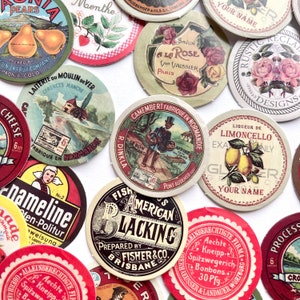 42 Vintage Round Small Sealing Sticker - Vintage Signs Floral Sticker ...