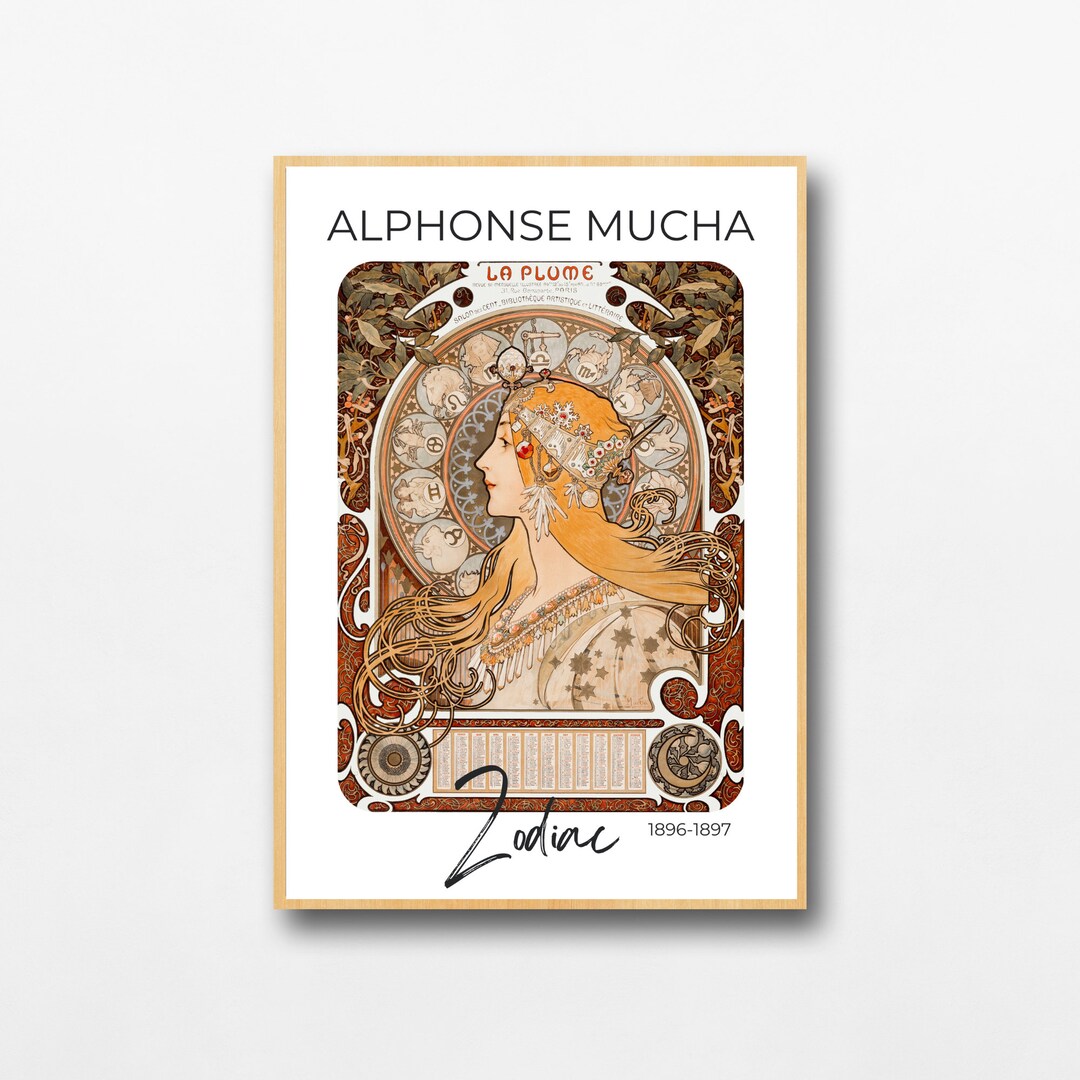 Druckbare Wandkunst Jugendstil Gemälde von Alphonse Mucha - Etsy.de