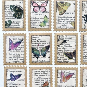 25 Vintage Butterfly Stamp Stickers - Beautiful Weathered Butterfly ...