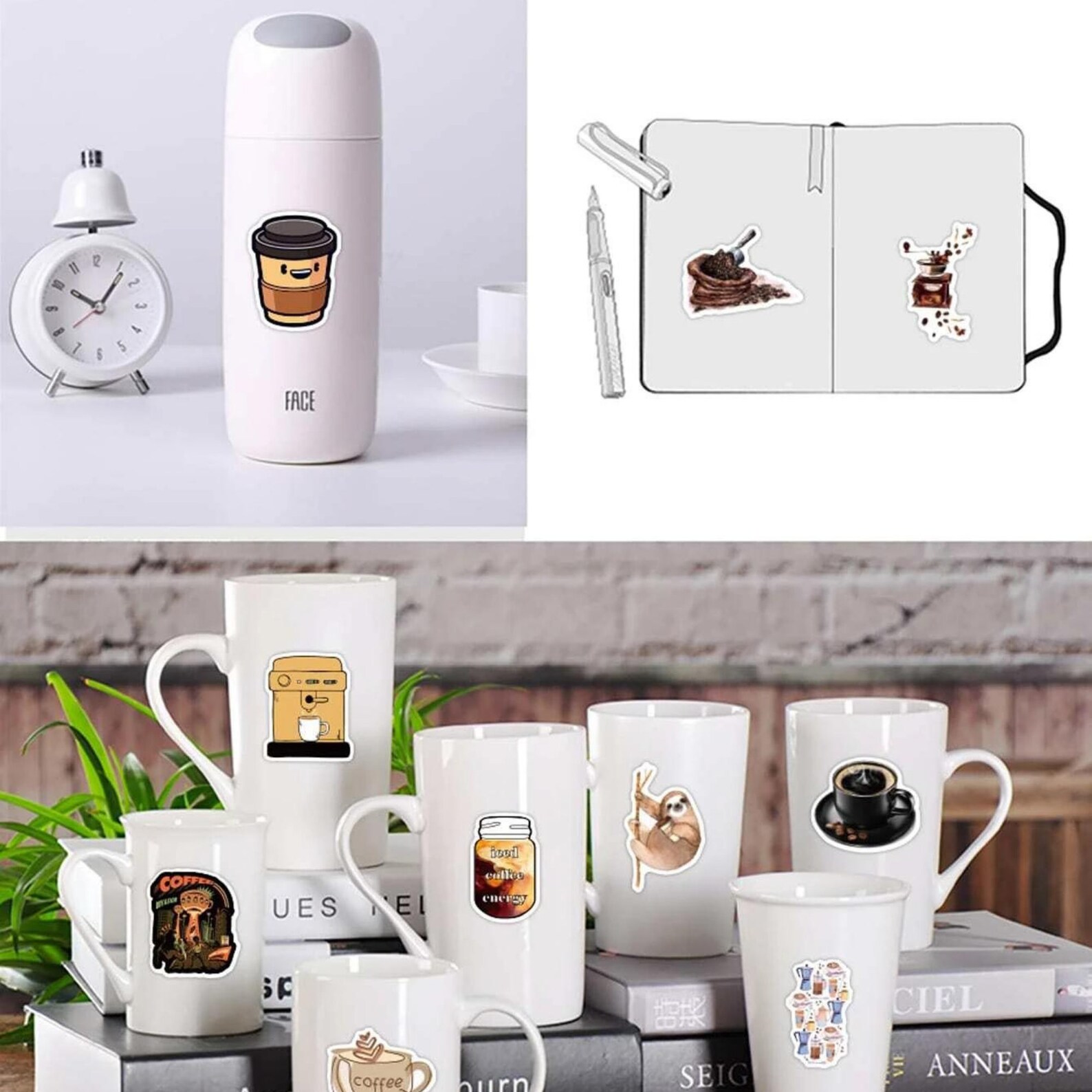 Coffee Themed Stickers Coffee Latte Pattern Assorted - Etsy