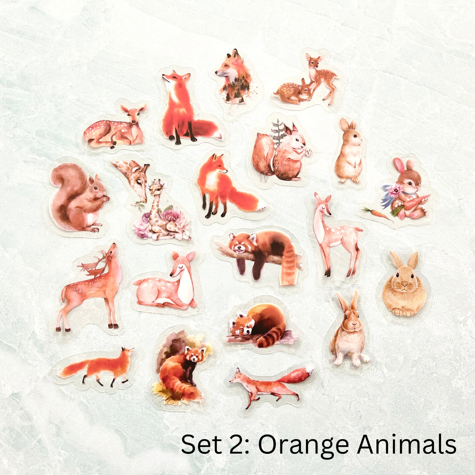 36 Clear Animal Themed Stickers 6 Color Designs Slightly - Etsy