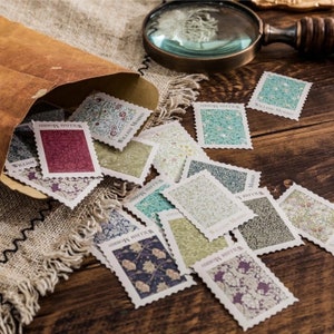 40 Vintage William Morris Inspired Stamp Stickers Muted - Etsy