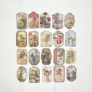 20 Vintage Flower Fairy Stickers - LARGE SIZE - Fairy Print Stickers ...
