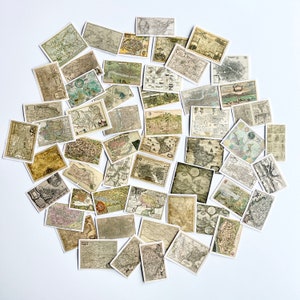 50 Vintage Historical Map Stickers - Dull Matte Finish Great Vintage ...
