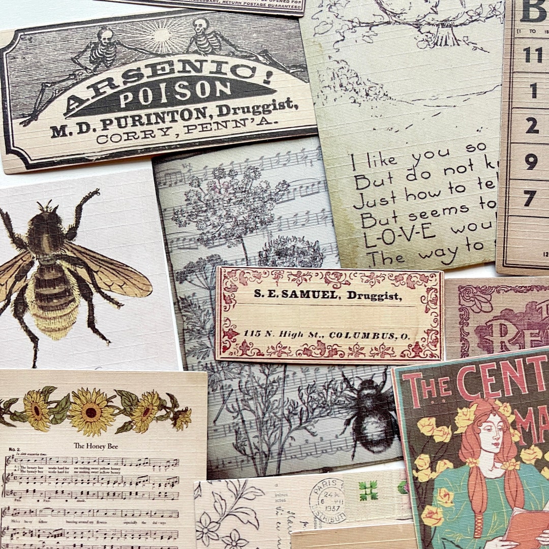 32 Vintage Old Book Pages Poster Stickers - Vintage Advertising ...