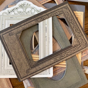 10 Vintage Frame Stickers - Large Frames Flat Finish - Gold Brown White ...