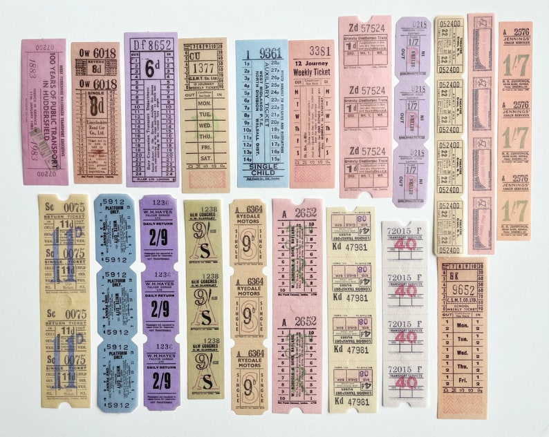 20 Vintage Ticket Stickers Admission Ticket Stickers Washi - Etsy