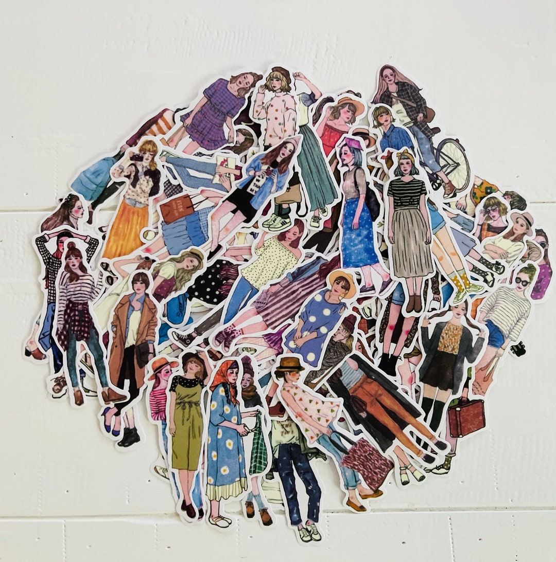 Hip Girl Stickers - Retro Fashion Girl Lady Stickers - Vintage Girl ...