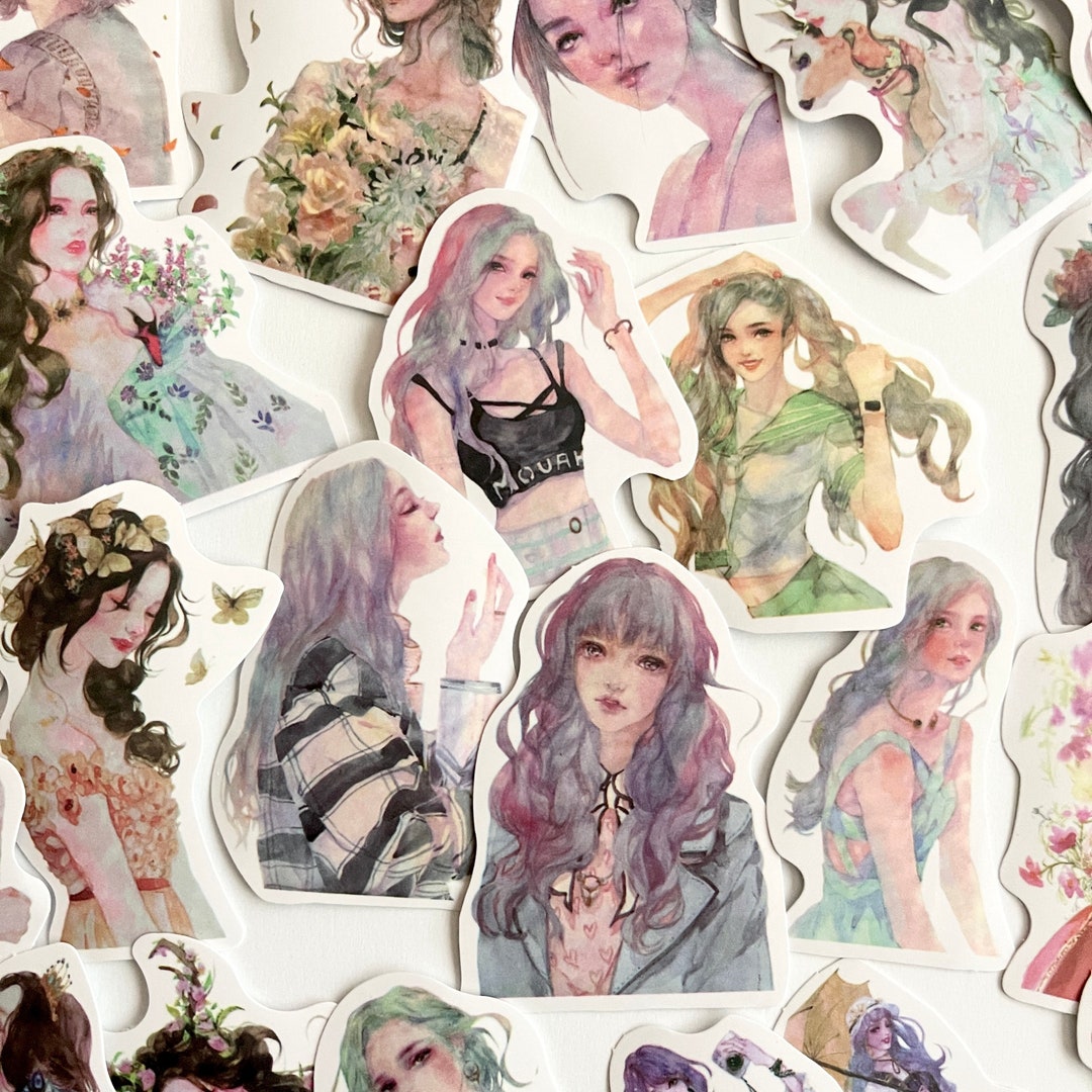 50pcs Fairy Girl Stickers - Fantasy Women Stickers - for Journals ...