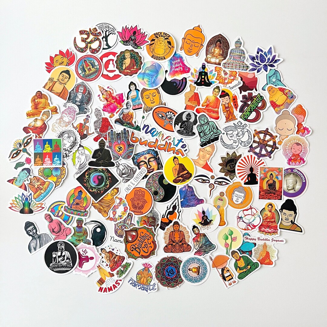 Buddhist Buddha Spiritual Stickers Namaste Stickers Colorful With All ...