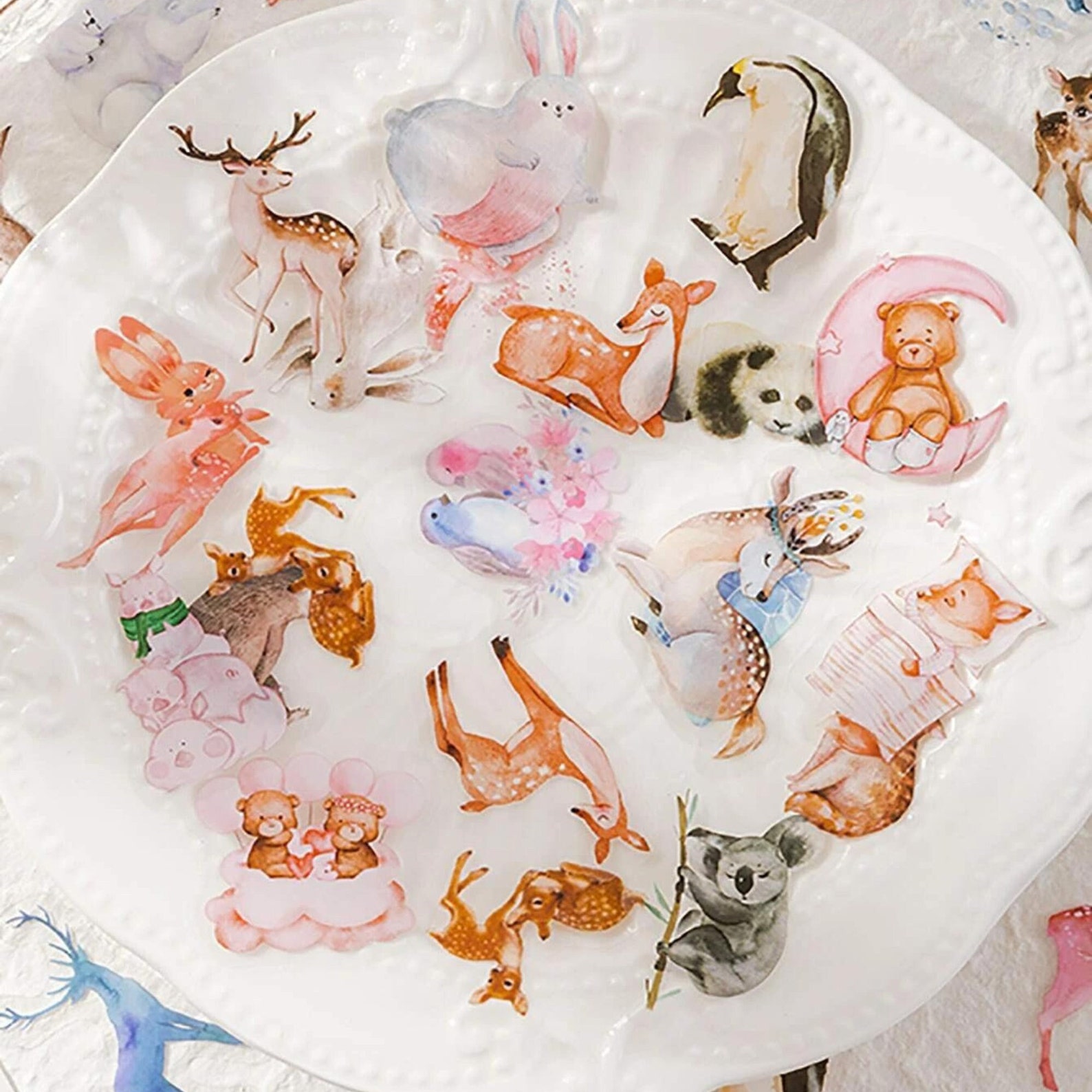 36 Clear Animal Themed Stickers 6 Color Designs Slightly - Etsy