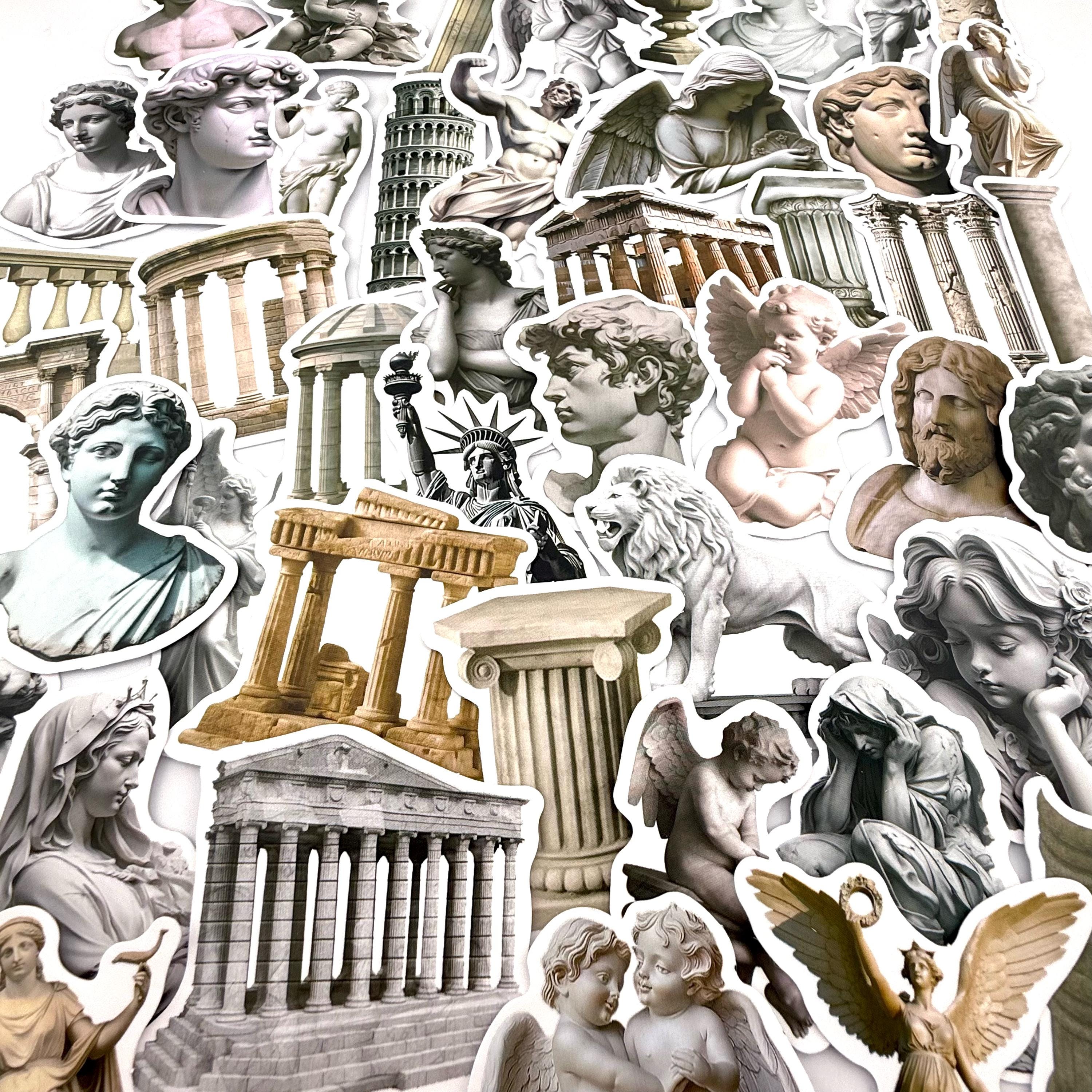50pcs Vintage Roman Art Stickers, Statue & Architecture Designs, for ...