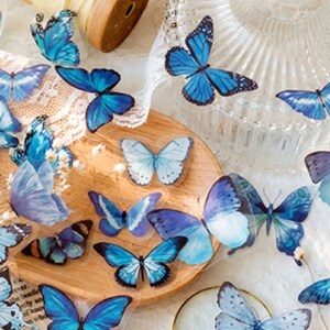 40 Clear Blue Translucent Butterfly Stickers Clear Blue - Etsy