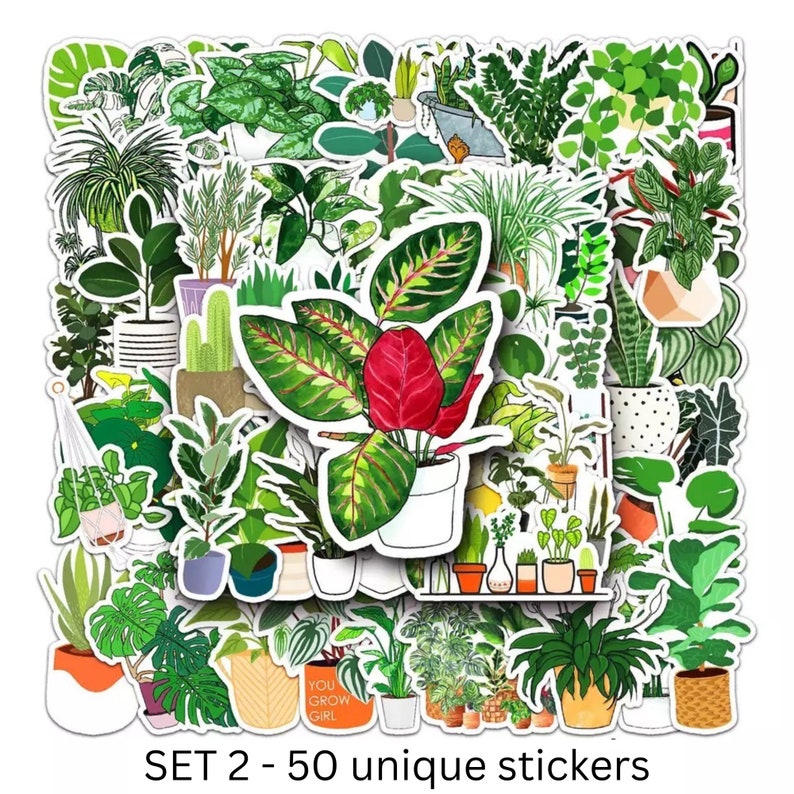 Boho Plant Stickers House Plant Stickers Love of Plants - Etsy
