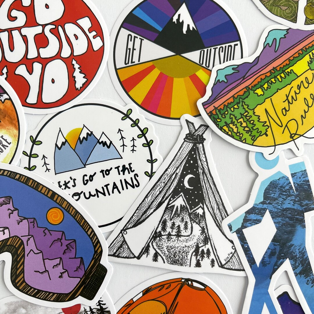 50pcs Explore the Outdoors Stickers - Hiking Camping Set - for Crafts ...