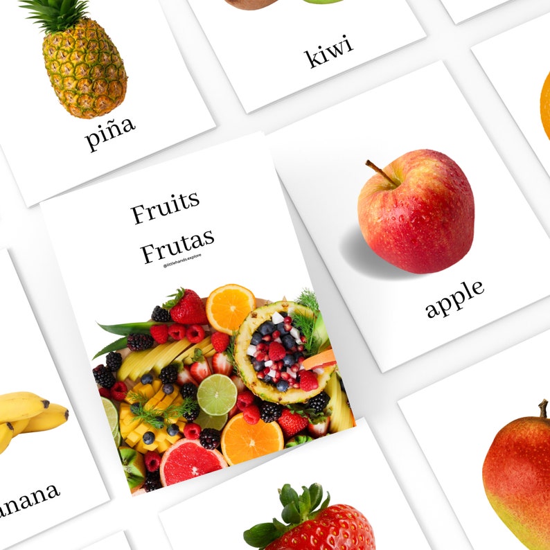Fruits Flash Cards, Counting Fruits Flash Cards - Etsy
