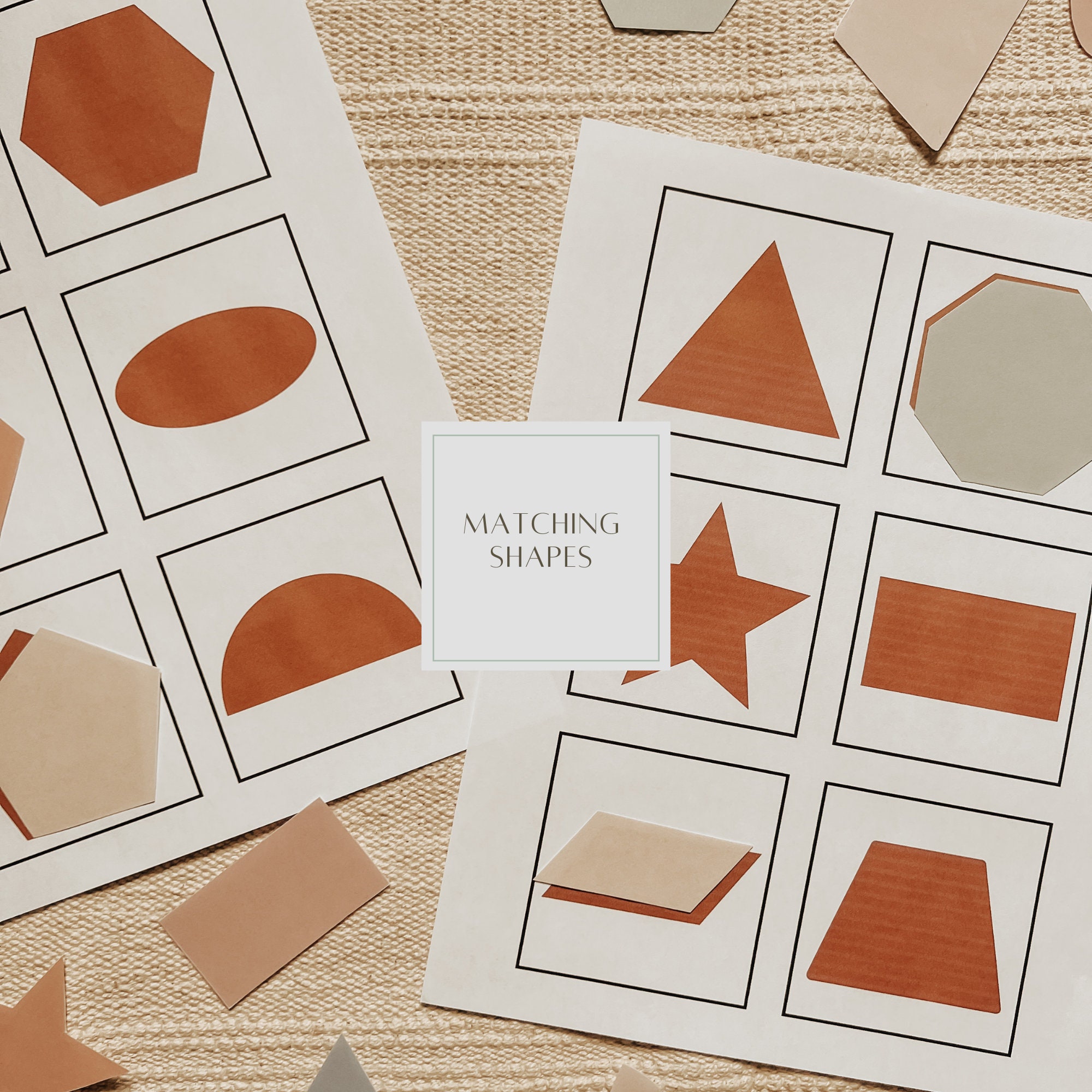 Montessori Cards, Learning Shapes, Shapes Flash Cards, Matching Shapes ...