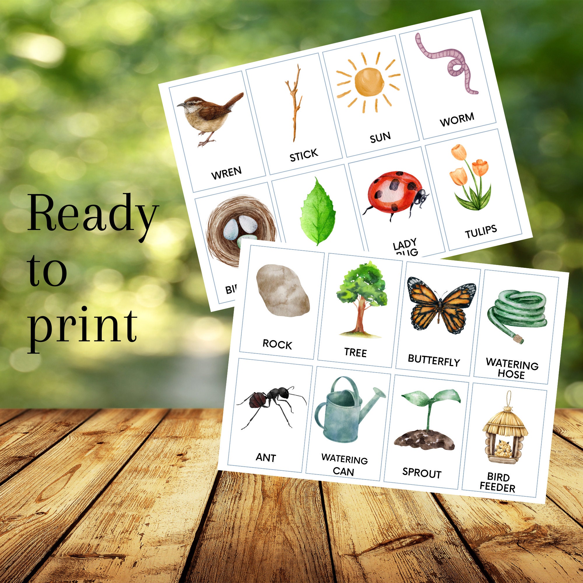 Montessori 3 Part Summer Flashcards, Summer Activity, Montessori Work ...