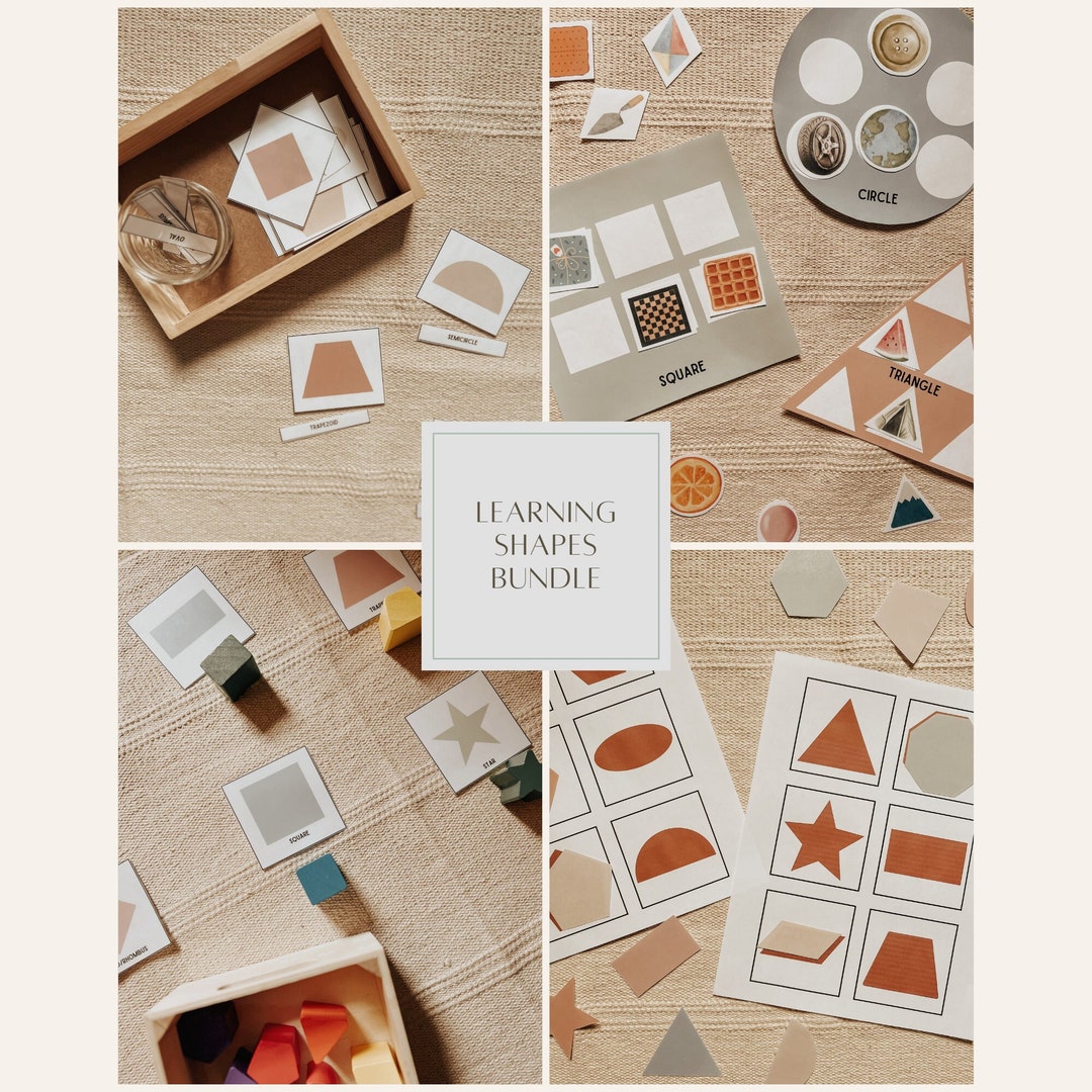 Montessori Cards, Learning Shapes, Shapes Flash Cards, Matching Shapes ...