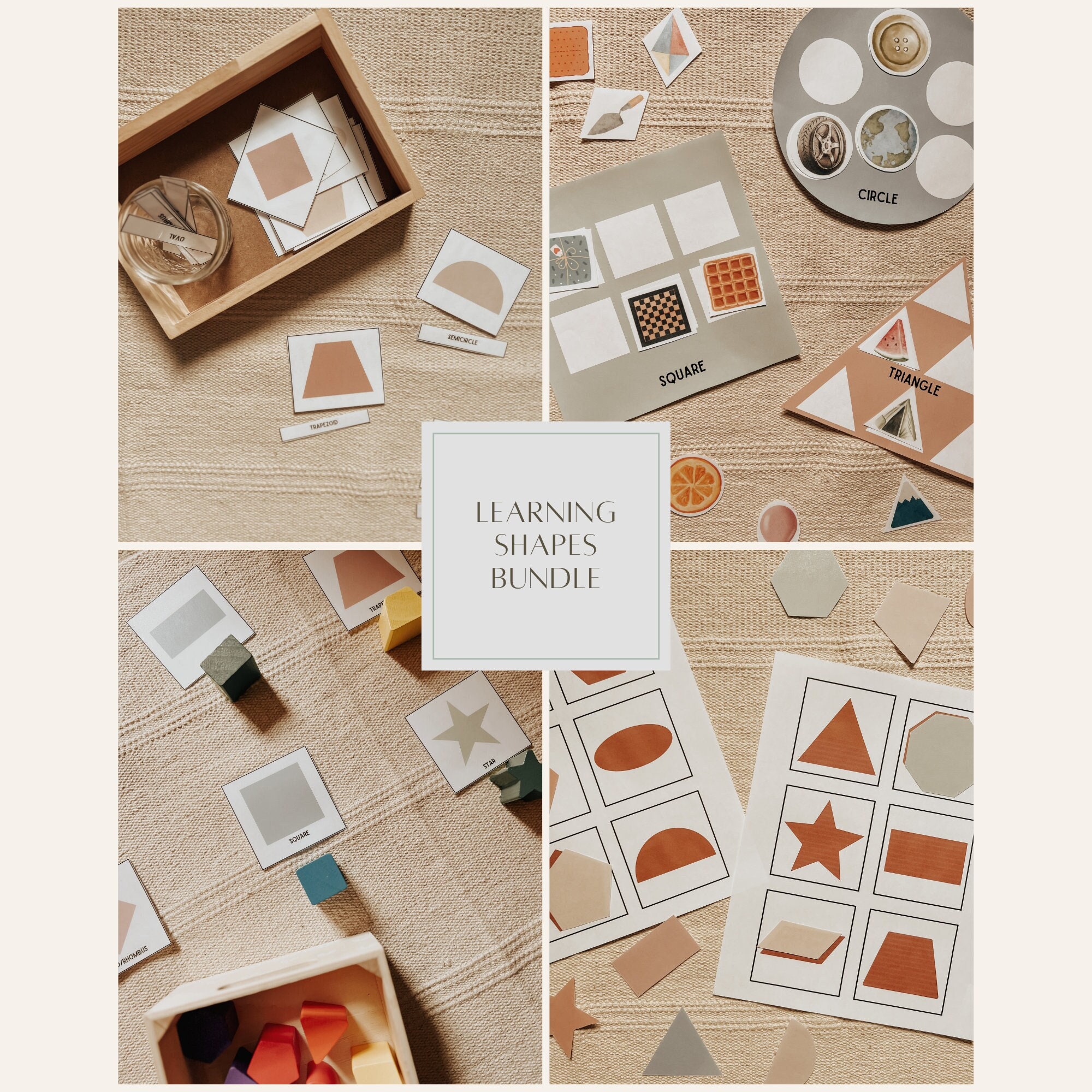 Montessori Cards, Learning Shapes, Shapes Flash Cards, Matching Shapes ...