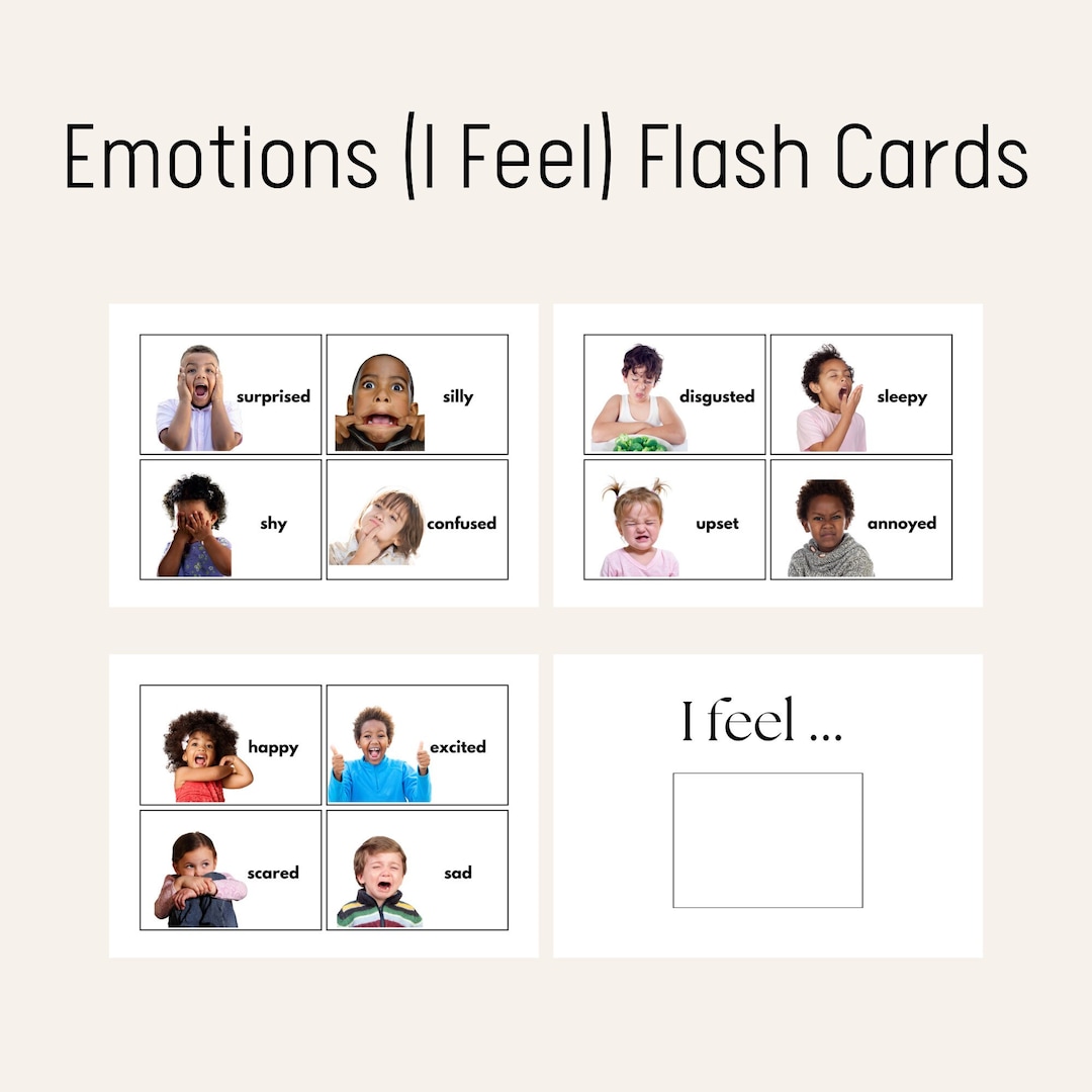 Emotions (I Feel) Flash Cards - Etsy