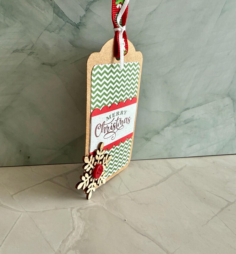 Set of 8 Handmade Christmas Gift Tags | Cardstock Tags | Holiday Tag ...