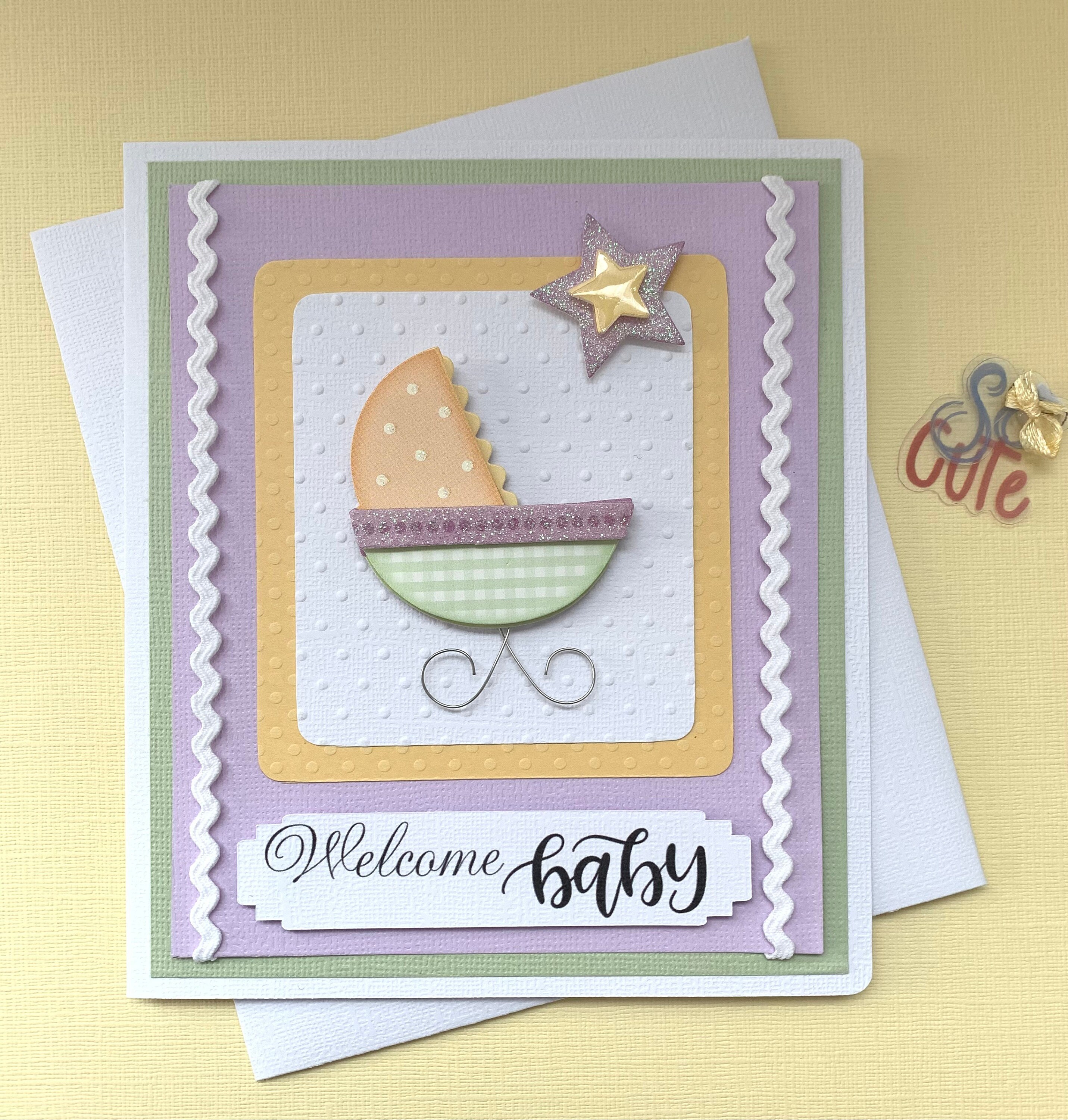 Welcome Baby Card: 3D Stroller, Scrapbooking Card - Etsy