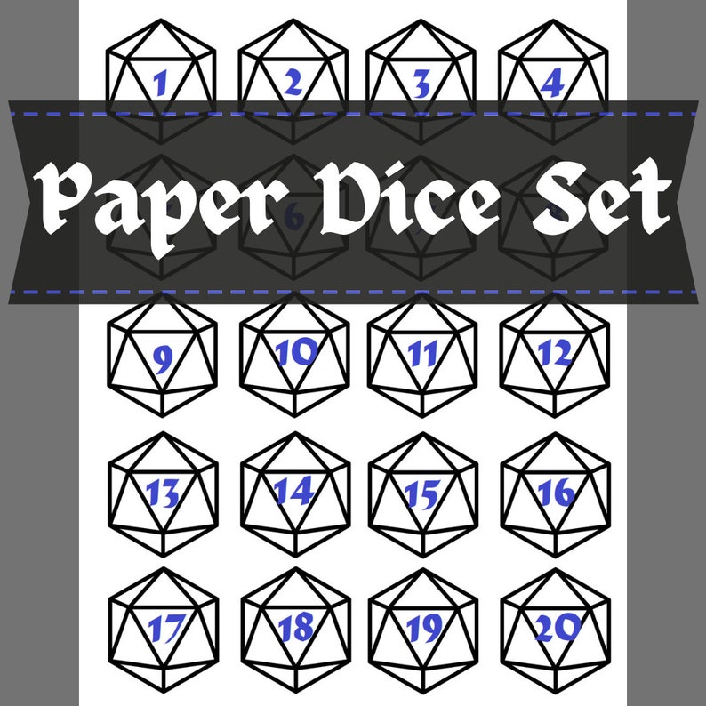 Paper Dice | D1-d20 | Printable - Etsy