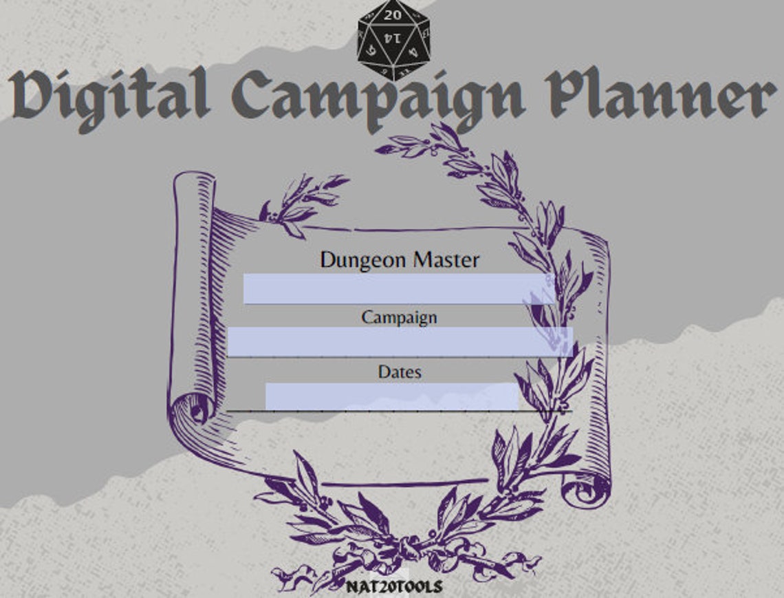 DM Digi-planner | Fillable PDF for Dnd Campaign Planning, Organization ...