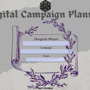 DM Digi-planner | Fillable PDF for Dnd Campaign Planning, Organization, and Note Taking - Etsy