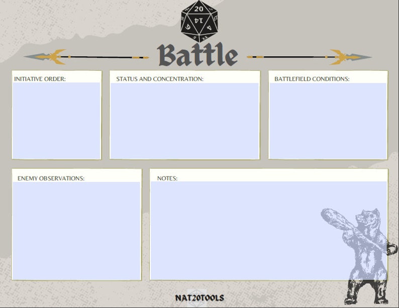 Dnd Player Journal | Fillable PDF - Etsy