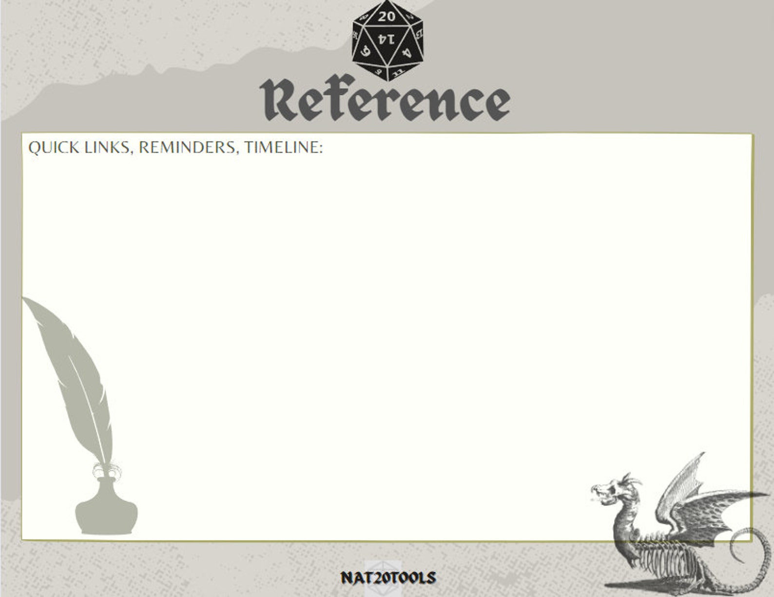 Dnd Notebook | Player or DM Session Note Taker | Fillable PDF - Etsy