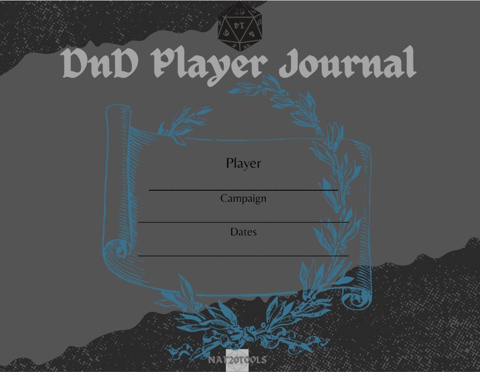 Dnd Player Journal | Dark Mode | Fillable PDF - Etsy