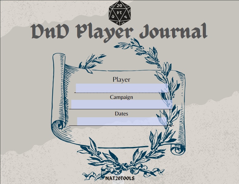 Dnd Player Journal | Fillable PDF - Etsy