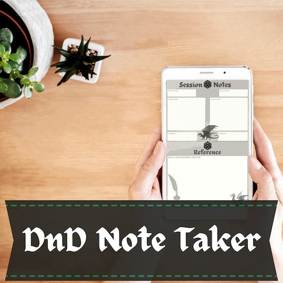 Dnd Notebook Player or DM Session Note Taker Fillable PDF | Etsy
