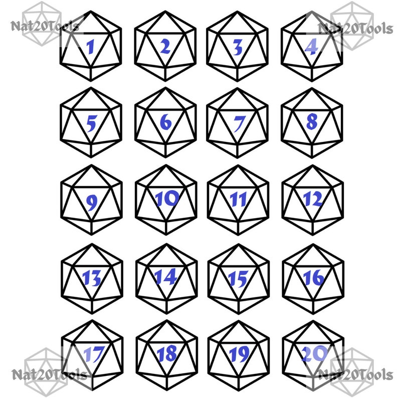 Paper Dice | D1-d20 | Printable - Etsy