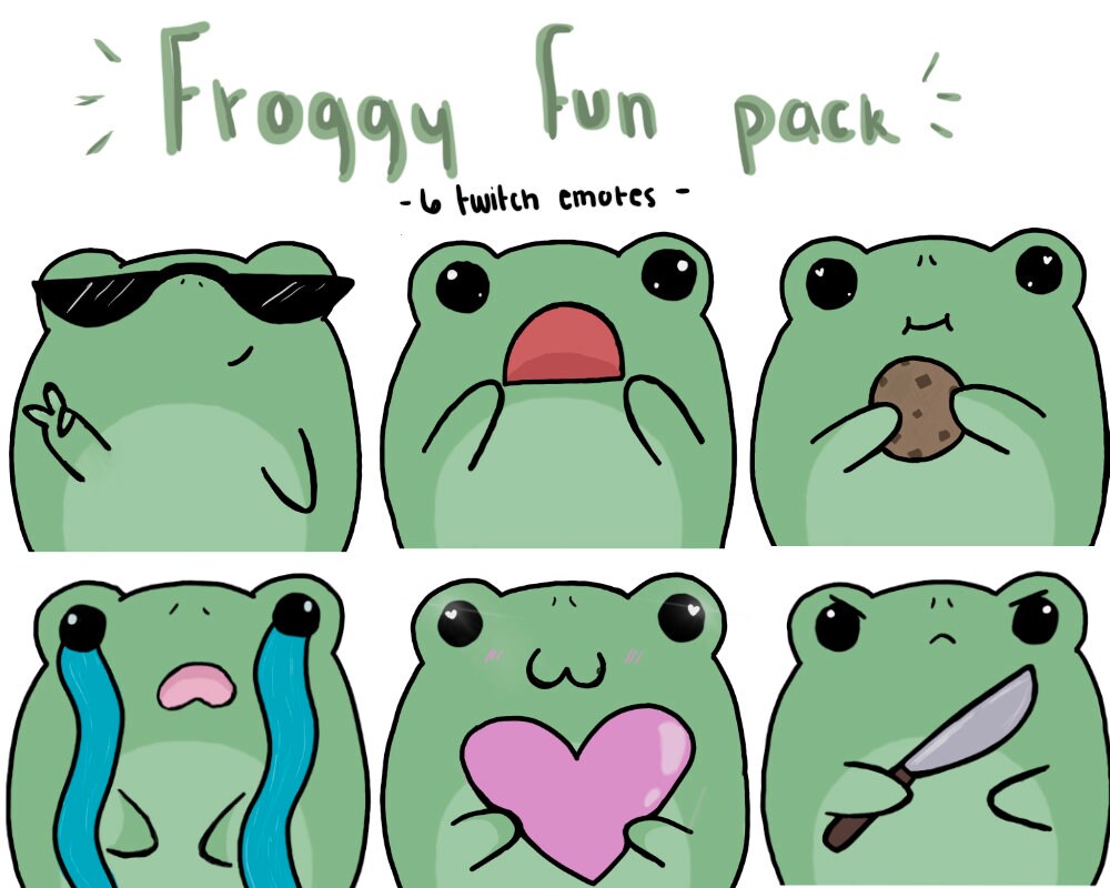 Cute Frog Fun Pack [6-pack] -- Twitch/ Discord Emotes - Etsy