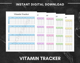 Printable Vitamin Tracker Supplement Tracker Monthly Vitamin Tracker ...