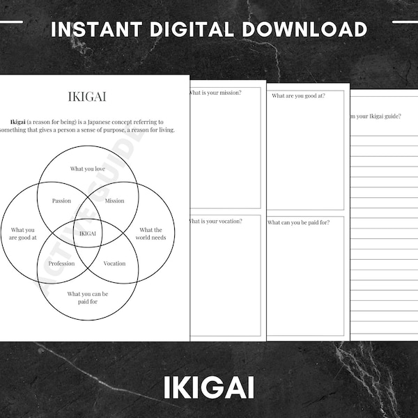 Ikigai Workbook - Etsy