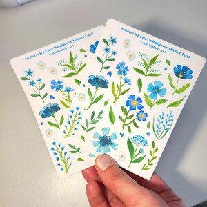 Blue Wildflowers Sticker Sheets, Stickers Sheet Journal, Blue Flower ...